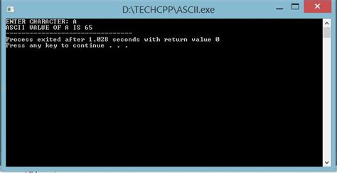 C Program To Display The Ascii Value Of Given Character Devcppgcc
