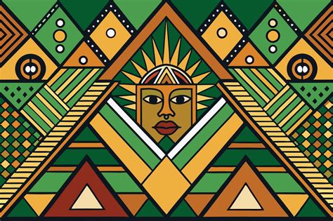 Stylized Tribal Patterns In Symmetrical Design Showcasing Rich African