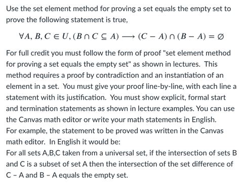 Solved Use The Set Element Method For Proving A Set Equals Chegg Com
