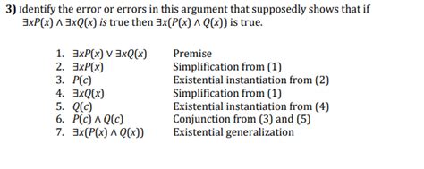 Solved 3 Identify The Error Or Errors In This Argument That