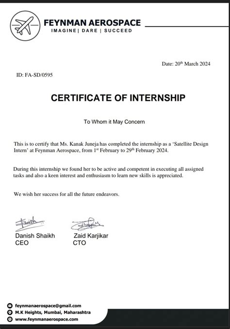 kanak juneja on linkedin internship design cubesat space feynman