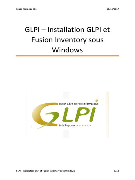 Documentation Glpi Pdf Installation Programmes Informatiques Mysql