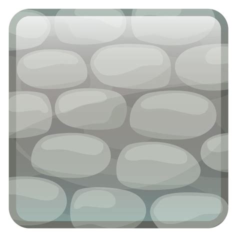 Premium Vector Stone Texture Button Glossy Square Ui Element Isolated