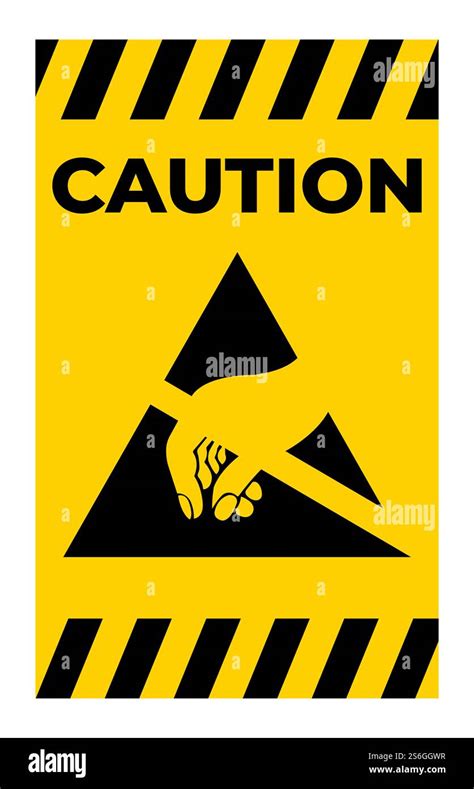 Caution Electrostatic Sensitive Device Esd Symbol Sign On White