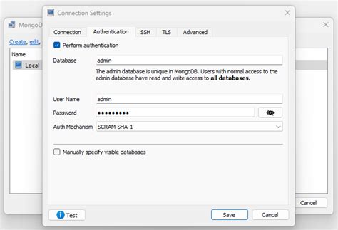 Mongo DB Authentication and Authorization on Windows