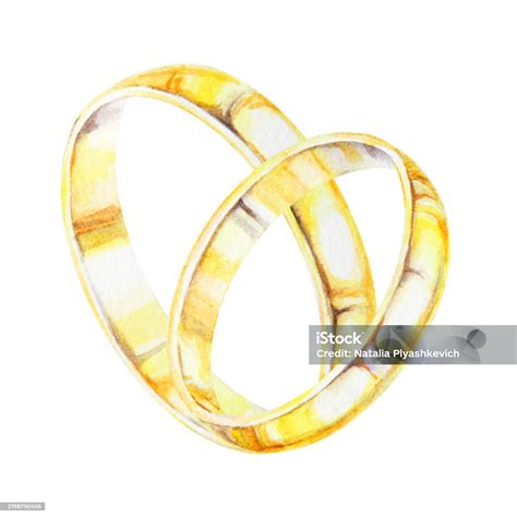 두 개의 얽힌 황금 결혼 반지의 수채화 그림은 결혼식 초대장 낭만적 인 프로젝트 기념일 디자인에 이상적입니다 사랑 단결 헌신을 상징합니다 Handdrawn 고립된 클립아트