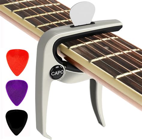 Disponível 3in1 Guitarra Capo Com Picks Holder Por Para Portugal
