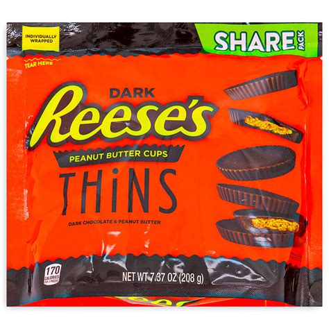 Reeses Thins Dark Chocolate Peanut Butter Cups 208g