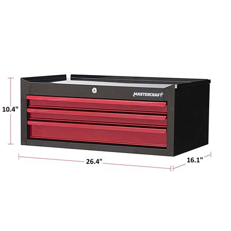 Mastercraft 3 Drawer Intermediate Tool Chest Black And Red 26 In