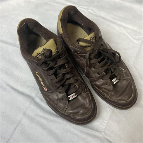 Brown Reebok Classic Trainers Size 7 12 These Depop