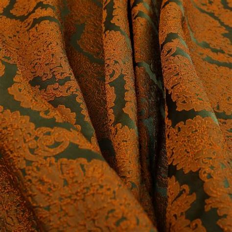 Elstow Damask Pattern Chenille Upholstery Fabric Textured Embroidery