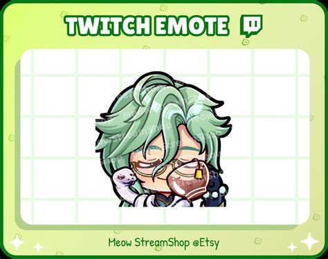 Twitch Emote Baizhu Sip Sip Tea Drink Juice Hydrate Boba Emotes Genshin Impact Sub