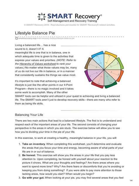 Lifestyle Balance Pie Pdf Psychology Cognition