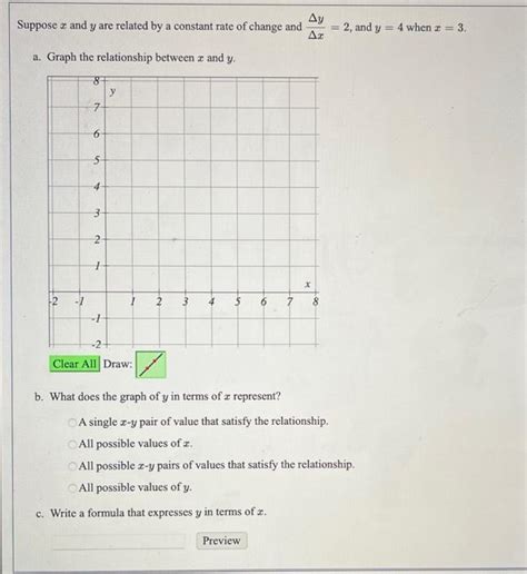 Solved Suppose X And Y Are Related By A Constant Rate Of