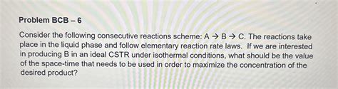 Solved Problem Bcb 6consider The Following Consecutive