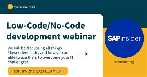 neptune software on linkedin webinar lowcodenocode sap