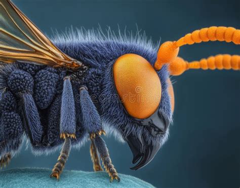 A Close Up Shot Of A Wasp Reveals Its Intricate Texture And Sharp Details Set Against A Dark