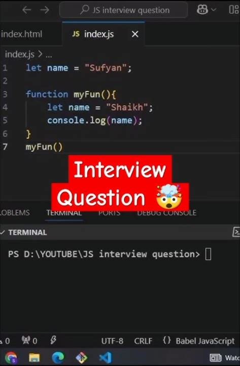 javascript interview question series shorts shortvideo javascript