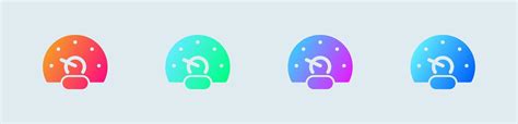 Speedometer Solid Icon In Gradient Colors Speed Indicator Signs Vector