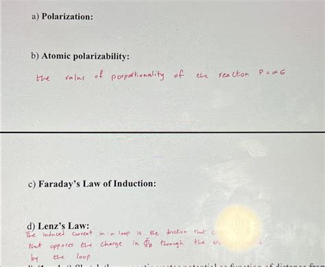 Solved A Polarization Nb Atomic Polarizability Nthe Chegg