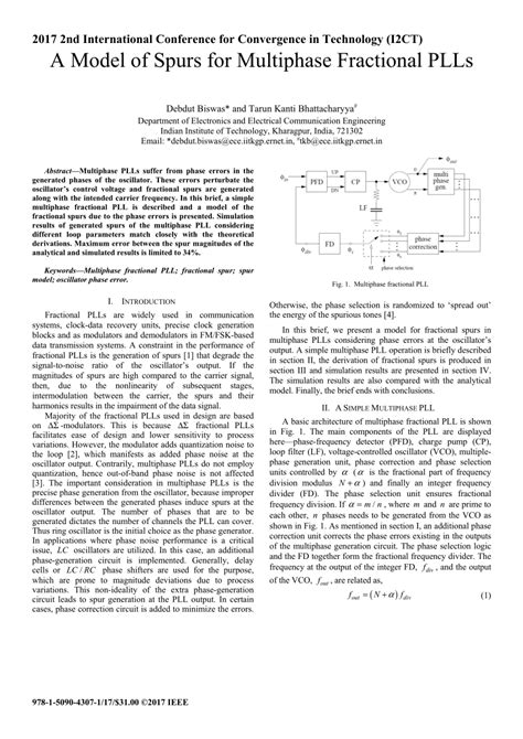 PDF A Model Of Spurs For Multiphase Fractional PLLs