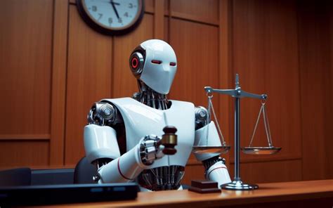 premium ai image ai robot judge decides cases modern judicial system