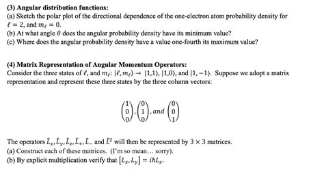 Solved Angular Distribution Functions A Sketch The Chegg Com
