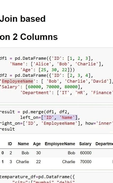 dataframe join using 2 column pandas joins part3 pandaspythontutorial