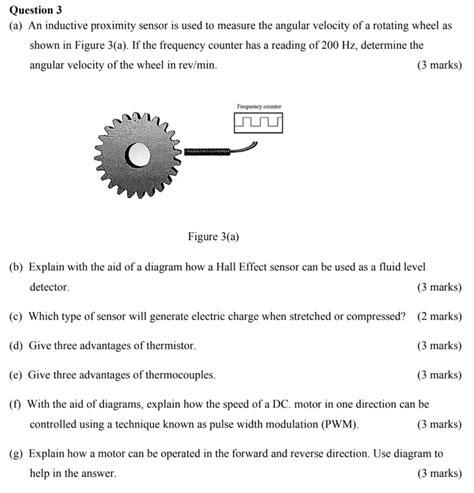Solved Question A An Inductive Proximity Sensor Is Used Chegg
