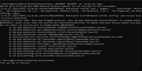 Server Doesnt Start Support And Bug Reports Forge Forums