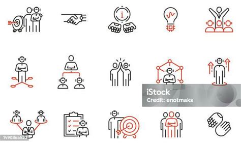 인공 지능과 인간의 상호 작용과 관련된 선형 아이콘의 벡터 집합입니다 기술의 가능성 모노 라인 픽토그램 및 인포그래픽 디자인 요소 2부 로봇에 대한 스톡 벡터 아트 및 기타