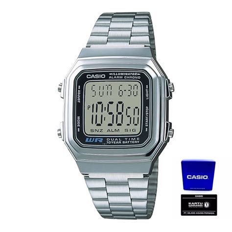 Jual Casio Wanita A178wa 1adf Jam Tangan Wanita Casio Original Digital Stainless Steel Strap