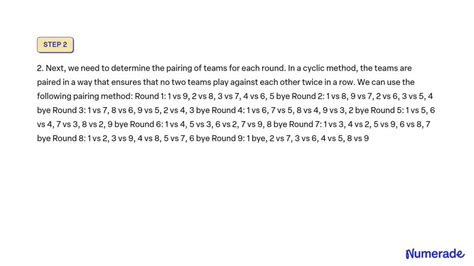 solved draw fixture of 9 teams using round robin method cyclic method