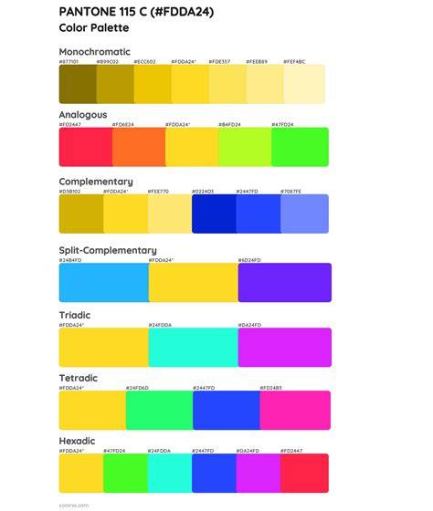 Pantone 115 C Color Palettes And Color Scheme Combinations