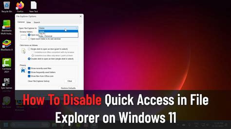 How To Disable Quick Access In File Explorer On Windows 11 Tutorial Youtube