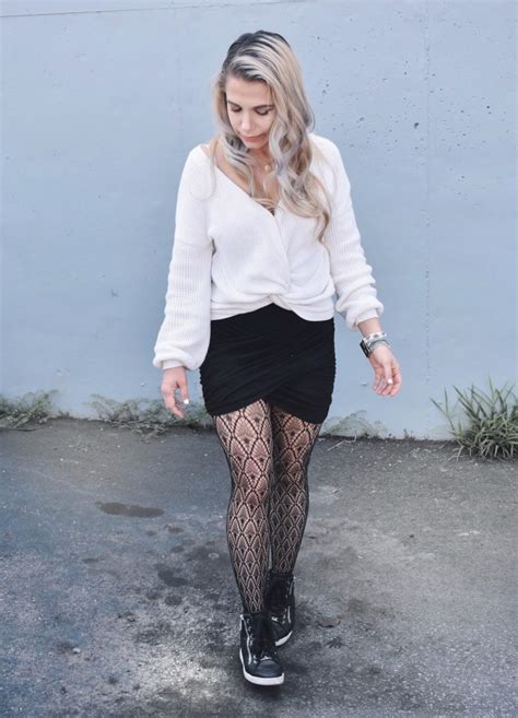 Fishnet Tights Outfit Ideas Fall Street Style 2018 • Covet By Tricia