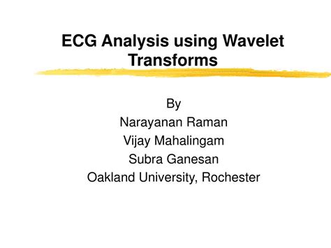 Ppt Ecg Analysis Using Wavelet Transforms Powerpoint Presentation