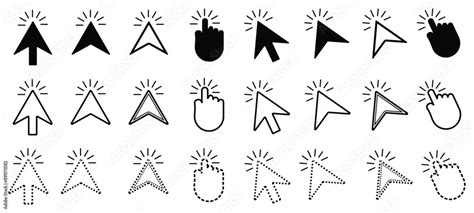 vetor de click cursor set computer mouse click cursor pointer click
