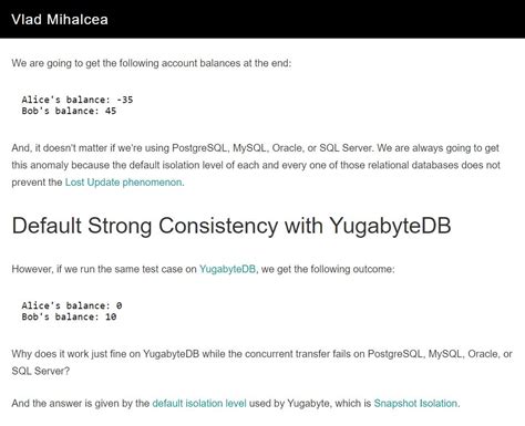 Vlad Mihalcea On Linkedin Yugabytedb