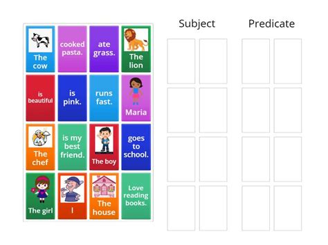 Subject And Predicate Group Sort