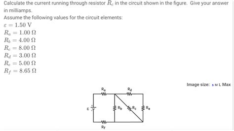 solved calculate the current running through resistor rc in