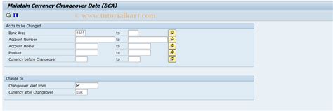 F VW SAP Tcode Preparation Of Currency Changeover