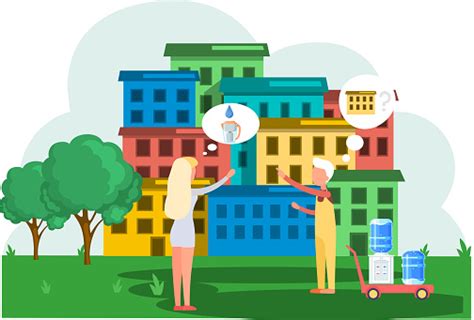 배달 유기농 신선한 깨끗한 식수 플라스크 남성 캐릭터는 대도시에서 병을 배달합니다 가득 찬에 대한 스톡 벡터 아트 및 기타 이미지 가득 찬 갤런 광물질 Istock