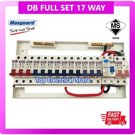 17 Way Pvc Db Box Mcb Box Full Set Complete With Main Switch Sirim