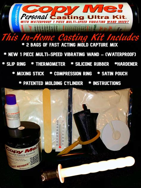 Blue Penis Casting Kit With Vibrating Wand Insert Complete In Home