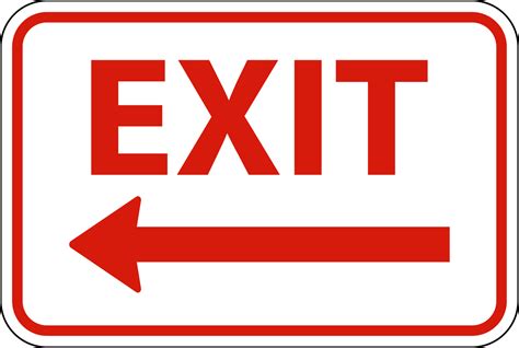 Exit Left Arrow Sign Left Arrow Emergency Exit Sign Rdzm