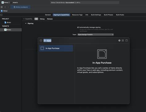 Where Can I Enabled The Switch In The In App Purchase Capability In