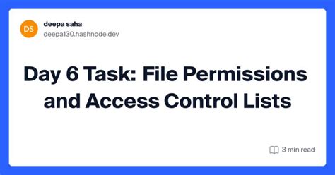 deepa saha on linkedin day 6 task file permissions and access control