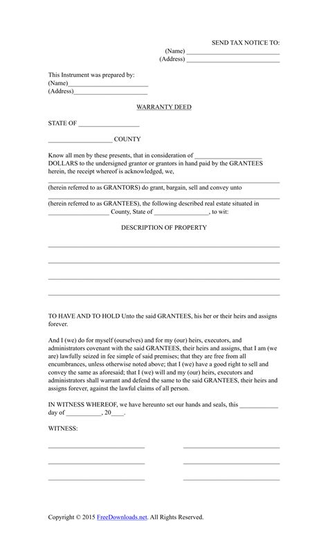 Florida Statutory Warranty Deed Form At Michael Godfrey Blog