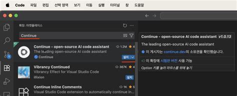 Continue로 Vscode에 Ai 코드 어시스턴트 붙이기 얍소프트
